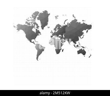 World map illustration. Mercator projection. Nice vector illustration ...