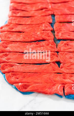 Patriotic cinnamon twists Stock Photo - Alamy