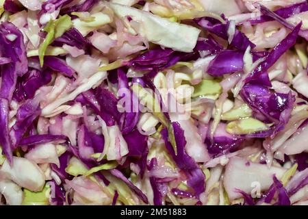 closeup shot of spiced red cabbage and green cabbage perfect salad ...