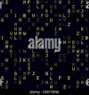 Amazing matrix background in yellow green colors. Grid of random old ...