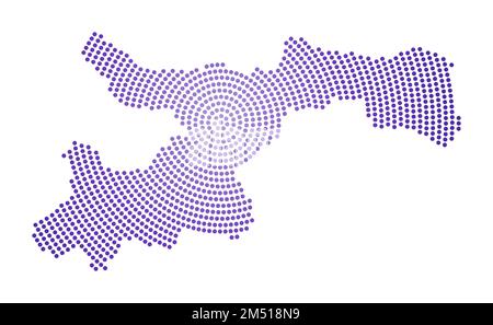 Norman Island Dot Map. Digital Style Boundary Shape. Norman Island ...