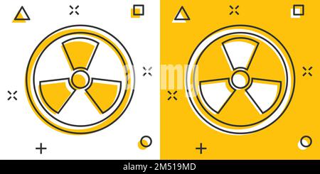Nuclear radiation icon in comic style. Radioactivity cartoon vector ...