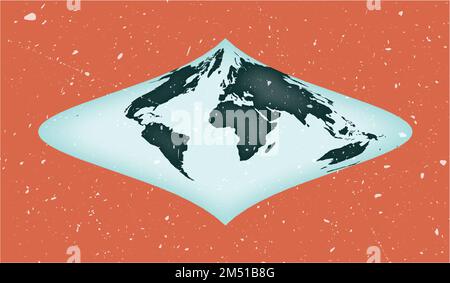 Map of The World. Foucaut's stereographic equivalent projection ...
