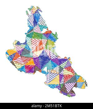 Kid style map of Croatia. Hand drawn polygons in the shape of Croatia ...