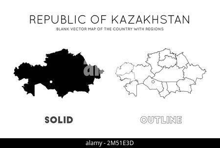 Kazakhstan map. Borders of Kazakhstan for your infographic. Vector ...