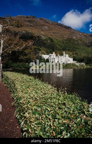 The Kylemore abbey in the region of Galway in Connemara national park ...