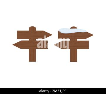Cartoon wood boards signs and brown wooden banners. Timber plate plank ...