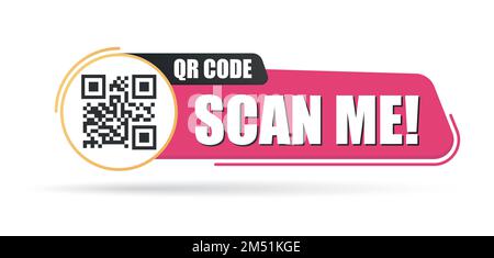 QR code scan me in speech bubble, scan me concept, icon Stock Vector ...