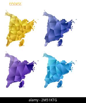 Panay network map. Abstract geometric map of the island. Digital ...
