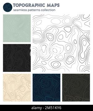 Topographic maps. Attractive isoline patterns, seamless design. Awesome ...