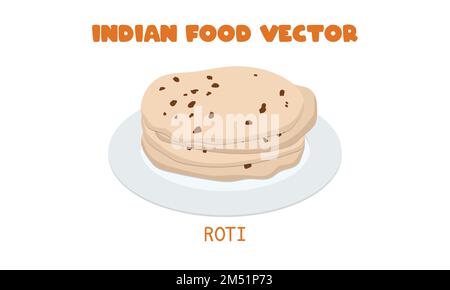 Chapati food, illustration, vector on white background Stock Vector ...