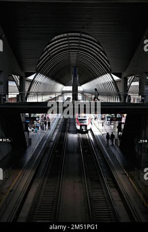 Barcelona Sants - the central station in Barcelona - railway Stock ...