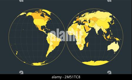 World Map. Mollweide projection interrupted into two equal-area ...