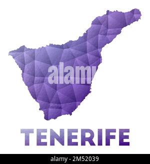 Tenerife map design. Shape of the island with beautiful geometric waves ...
