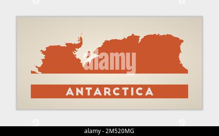 Antarctica map. Country poster with regions. Shape of Antarctica with ...