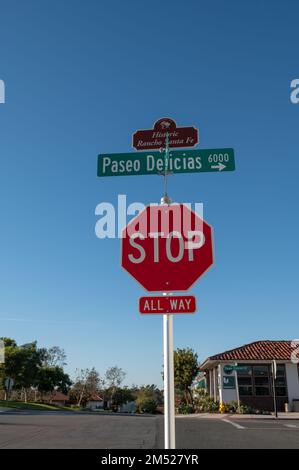 Historic Rancho Santa Fe street signs Stock Photo - Alamy