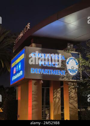 Blue letter sign Chula Vista Police Department Stock Photo - Alamy