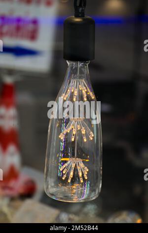 Decorative style filament light bulbs in view Stock Photo - Alamy