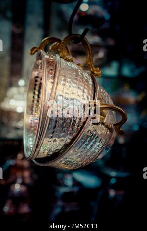 Taditional Ottoman Turkish style metal bowl in view Stock Photo - Alamy