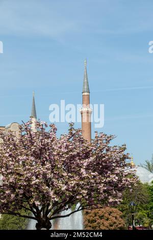 Minaret made of stone in Ottoman time Mosques in view Stock Photo - Alamy