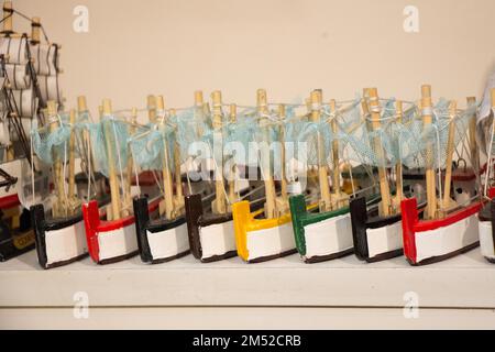 Set of small colorful model boats Stock Photo - Alamy