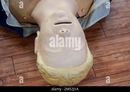 Human dummy lies on the floor during first Aid Training ...