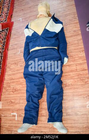 Human dummy lies on the floor during first Aid Training ...