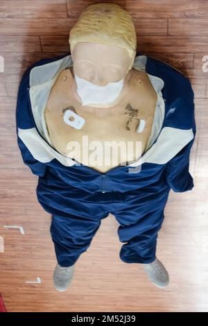 Human dummy lies on the floor during first Aid Training ...