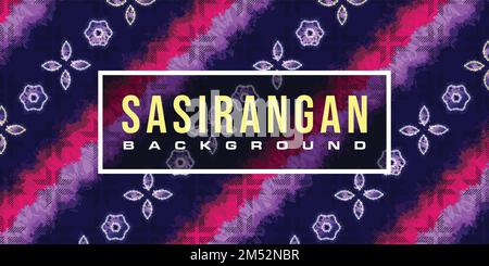 Sasirangan, tie and dye traditional art from South Borneo in vector ...