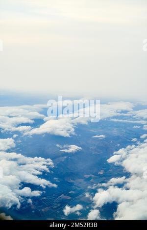 A view from the air to beautiful authentic houses and streets in the ...