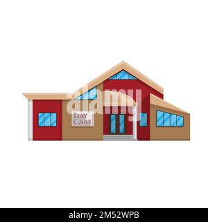 Daycare building in flat style isolated on transparent background ...