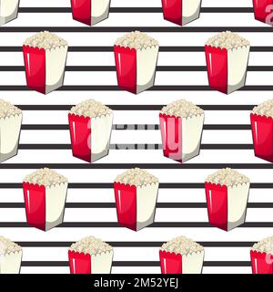 Popcorn is isolated in a strip wrapper box for your produce, an ...