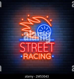 Car races, motor street racing fire flame icons. Vector sportcar bolid ...