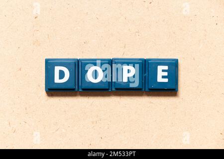Tile letter in english word like on wood background Stock Photo - Alamy