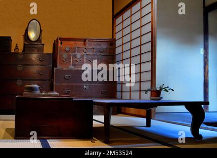 Old Japanese wooden furnitures at Miyajima Museum of History and Folk ...