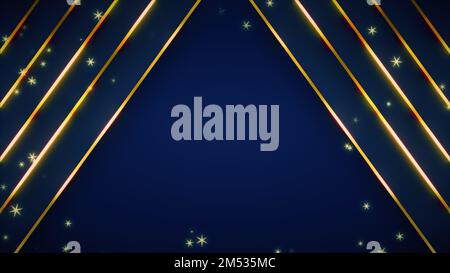 blue gold triangle with small stars background. party, corporate, event ...