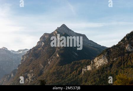 Canton Glarus, Switzerland, October 29, 2022 Mountain scenery on a ...