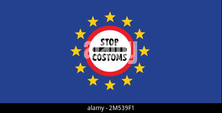 Zoll Douane road sign, EU customs sign Stock Photo - Alamy