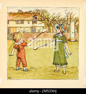 Battledore and Shuttlecock (an ancient racket game [ badminton ]) from ...