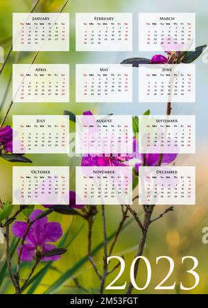 2023 text design. Cover of diary for 2023. Brochure design template ...