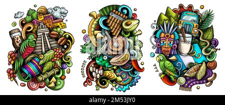 Set of Guatemala traditional symbols and objects Stock Vector Image ...