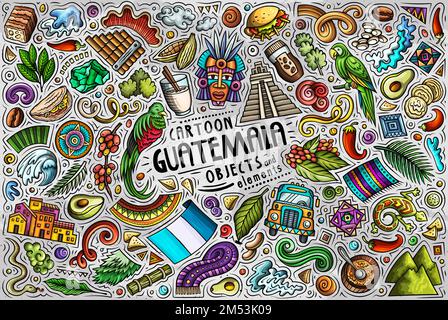 Set of Guatemala traditional symbols and objects Stock Vector Image ...