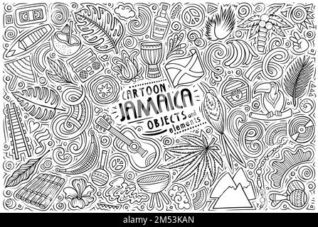 Set of Jamaica traditional symbols and objects Stock Vector Image & Art ...