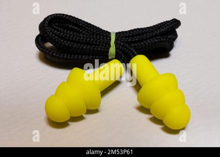 Silicone ear plugs for human ears on white background Stock Photo - Alamy