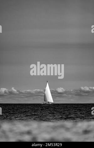 Vertical Shot of a Small Lonely Boat Floating in the Sea at El Pajar ...