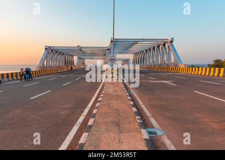 Cortalim, Goa - India - Dec 25th 2022: New Zuari Bridge - Cable Bridge ...