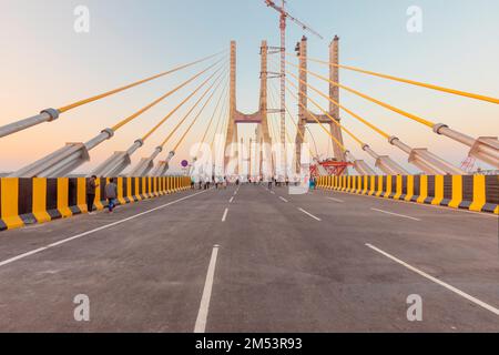 Cortalim, Goa - India - Dec 25th 2022: New Zuari Bridge - Cable Bridge ...