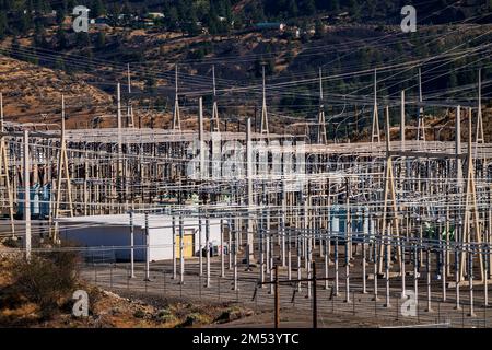 Electrical transmission field; Grand Coulee hydroelectric dam; largest ...