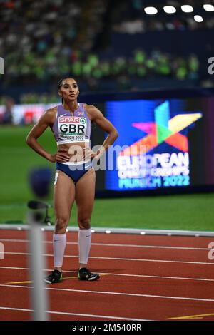 Women's 4x100 relay race, Ashleigh Nelson waiting at the start of the ...