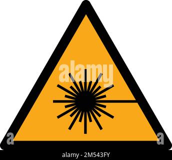 Laser radiation danger label icon, safety protection information symbol ...